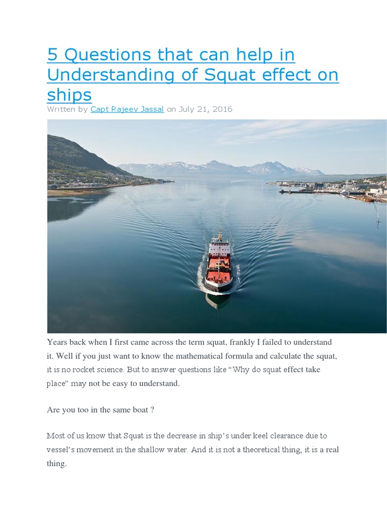 5 Questions That Can Help in Understanding of Squat Effect on Ships ...