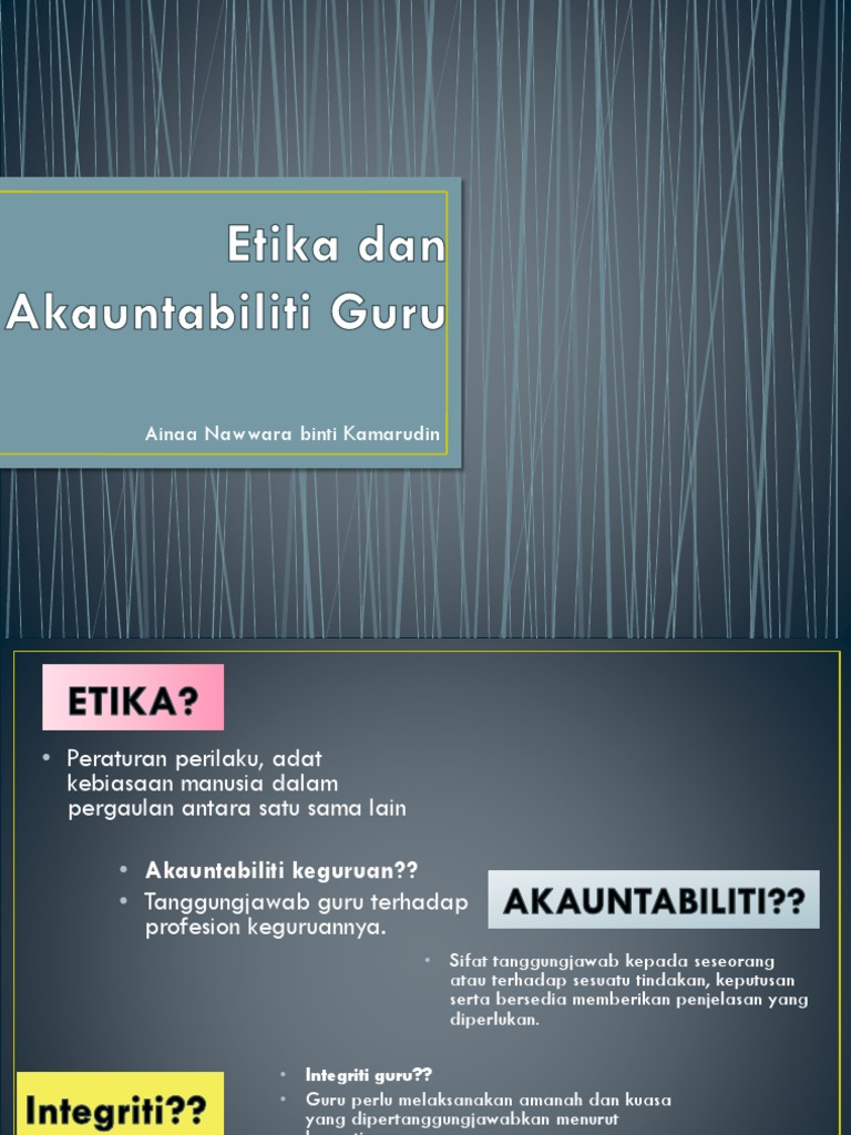 Etika Dan Akauntabiliti Guru | PDF