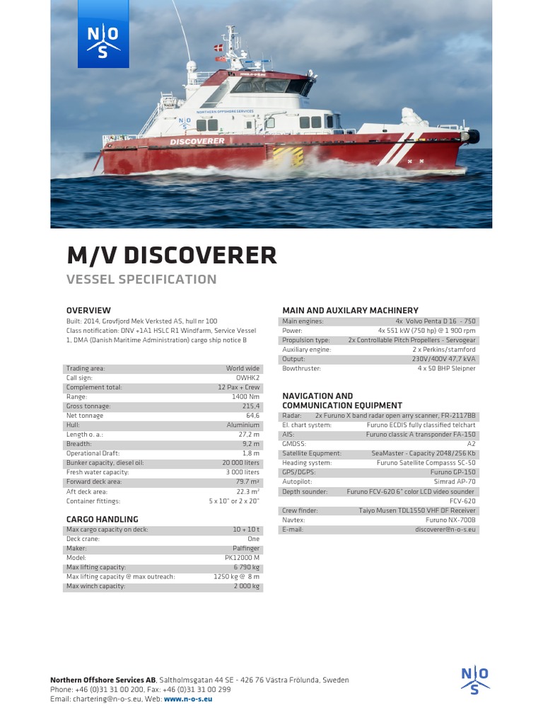 MV Discoverer | PDF | Industries | Watercraft