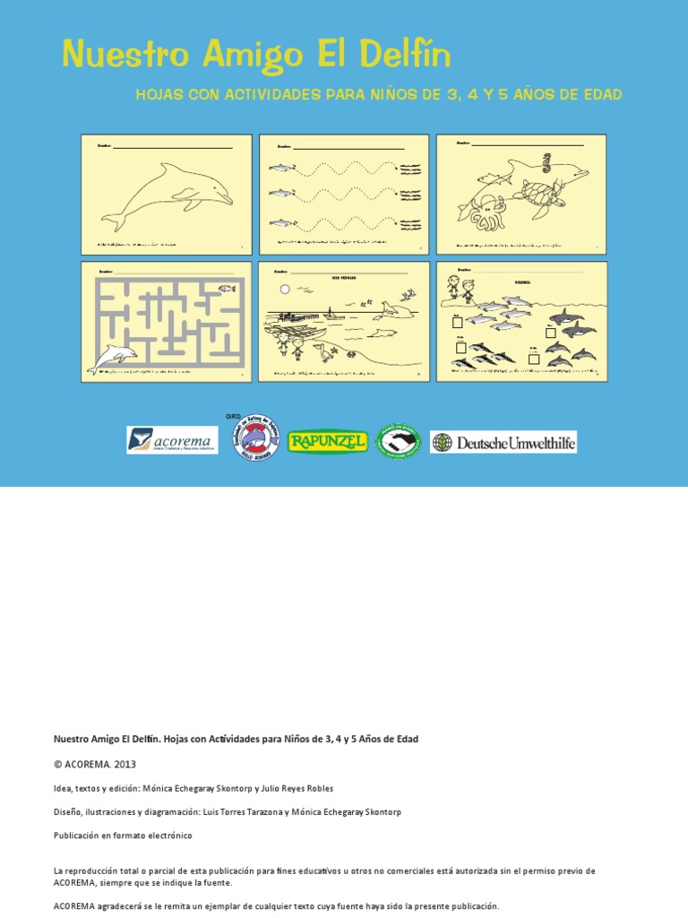 Nuestro Amigo El Delfin. Hojas Con Actividades para Ninos. ACOREMA-2013 ...