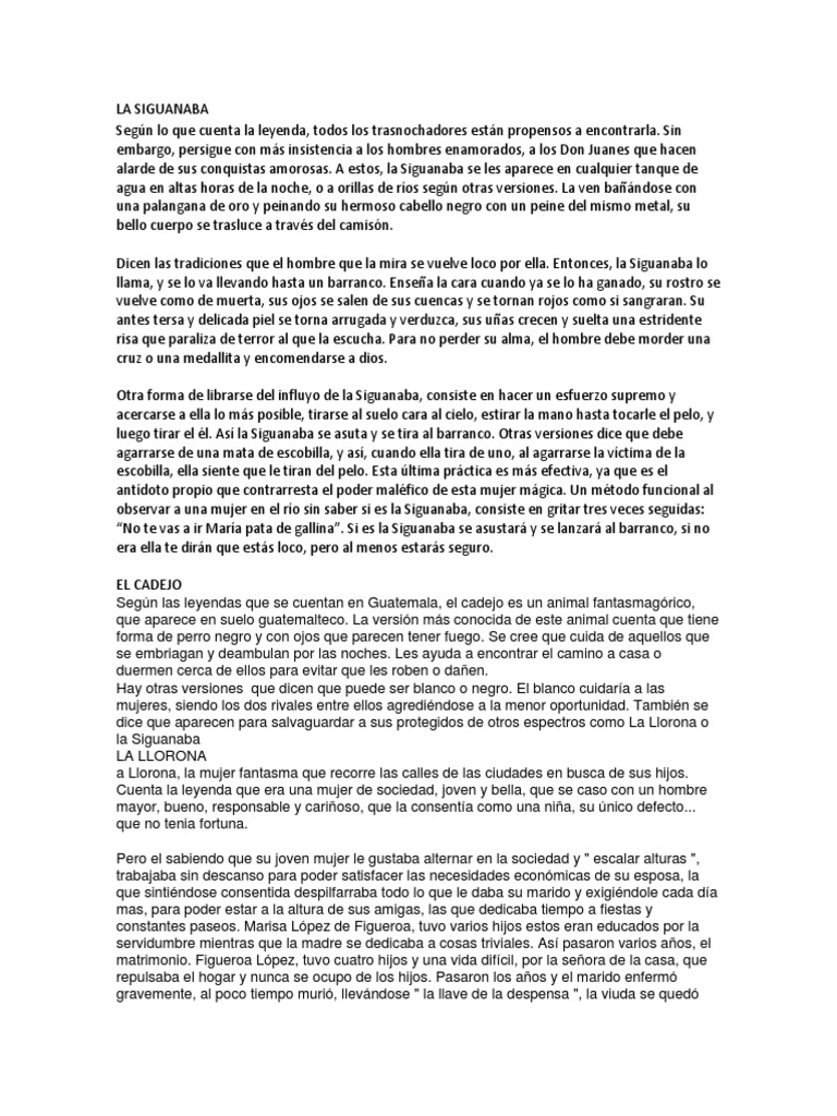 La Siguanaba | PDF | Clásicos
