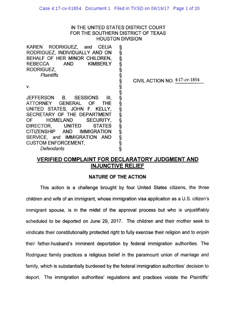 Legal Case 4:17-cv-1854 Overview | PDF