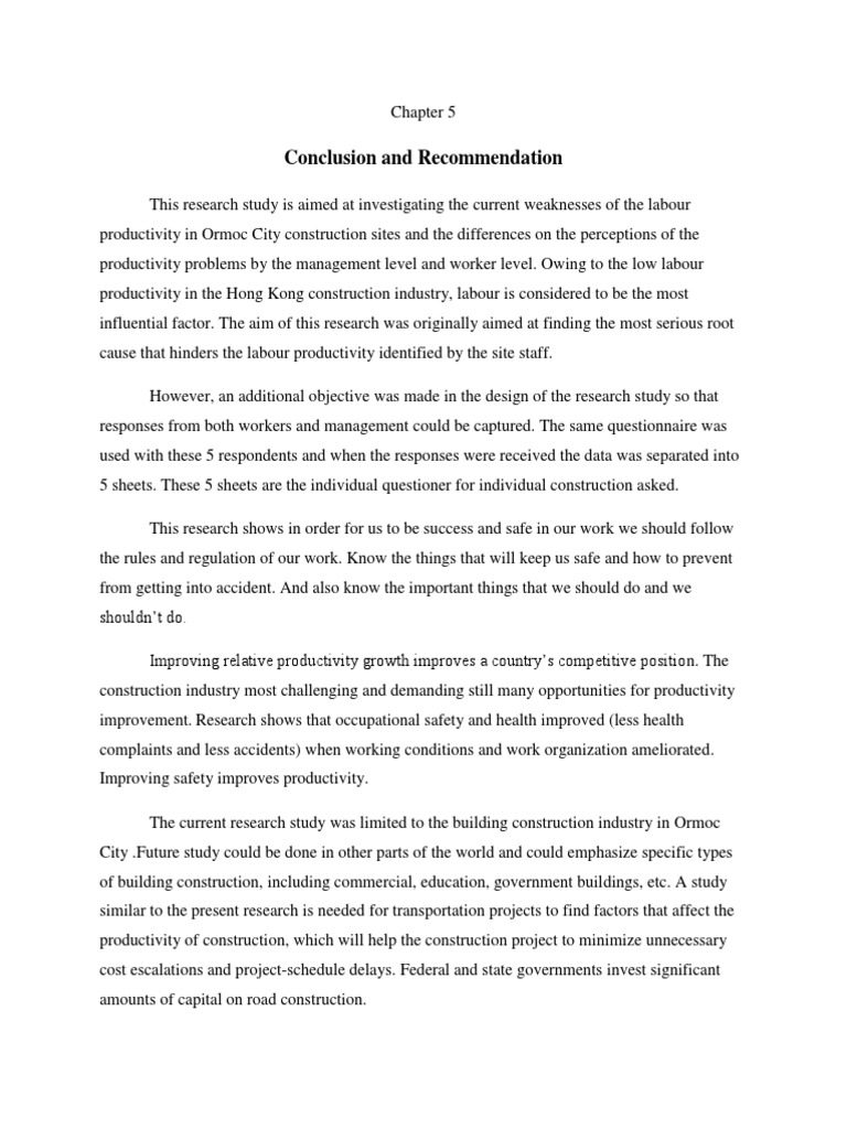 Conclusion and Recommendation | PDF