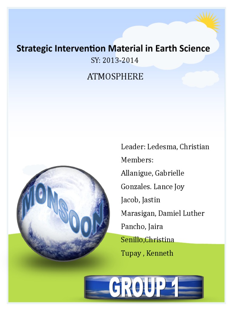 Strategic Intervention Material in Earth Science Atmosphere PDF | PDF ...
