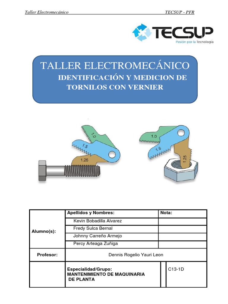 Electro Mecanic A | PDF | Tornillo | Herramientas