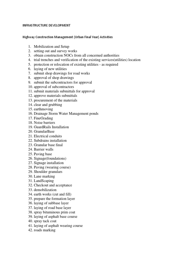 Highway Construction Activity Overview | PDF | Road | Infrastructure