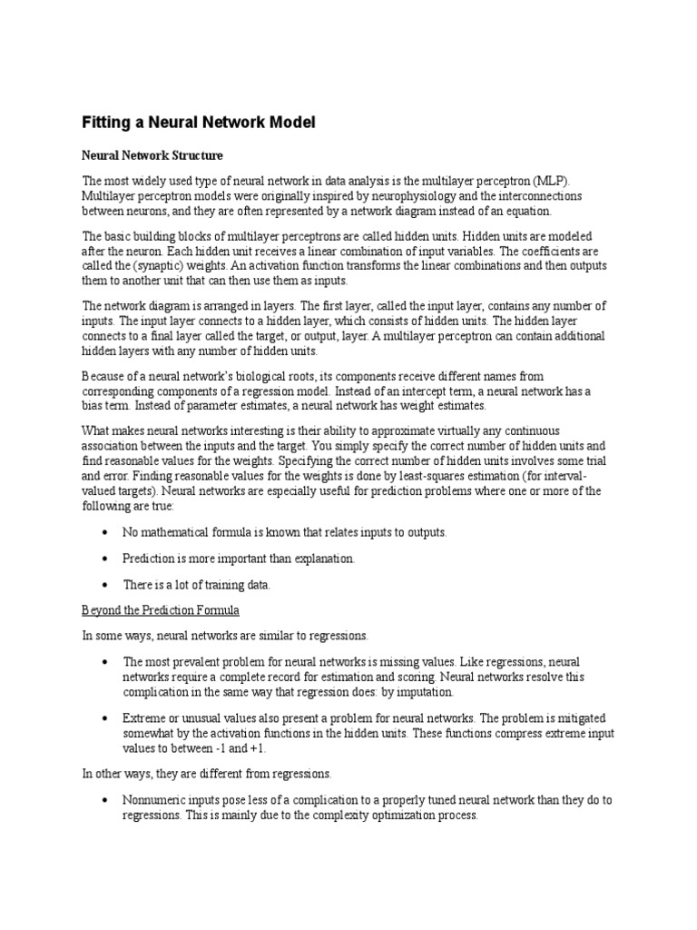 Fitting A Neural Network Model | PDF | Artificial Neural Network ...