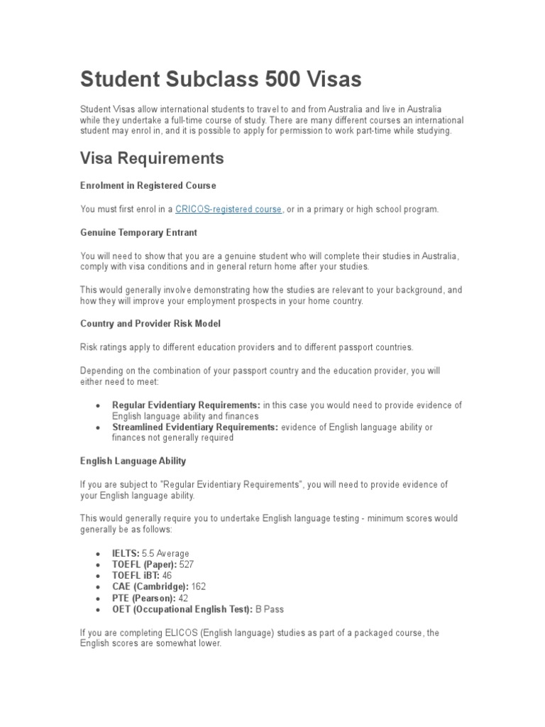 Student Subclass 500 Visas | Travel Visa | Postgraduate Education