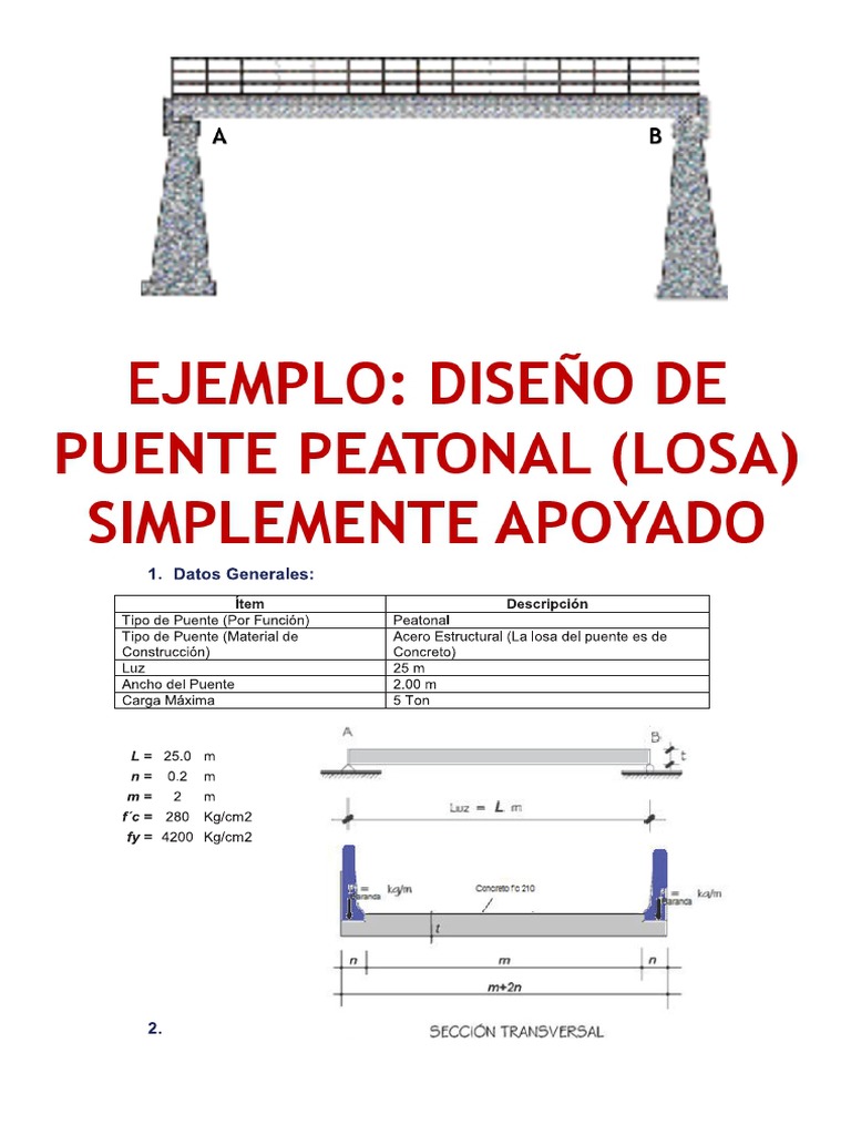 ejemplo de diseño de puente peatonal.pdf | PDF