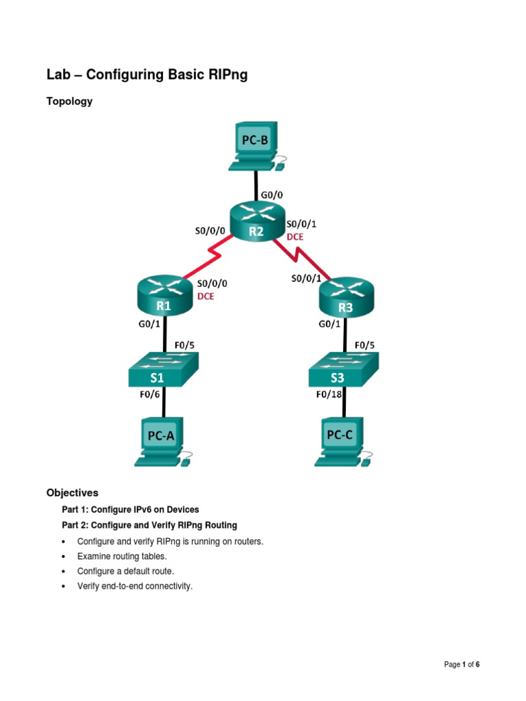 Configuring Basic RIPng | PDF | I Pv6 | Computer Architecture