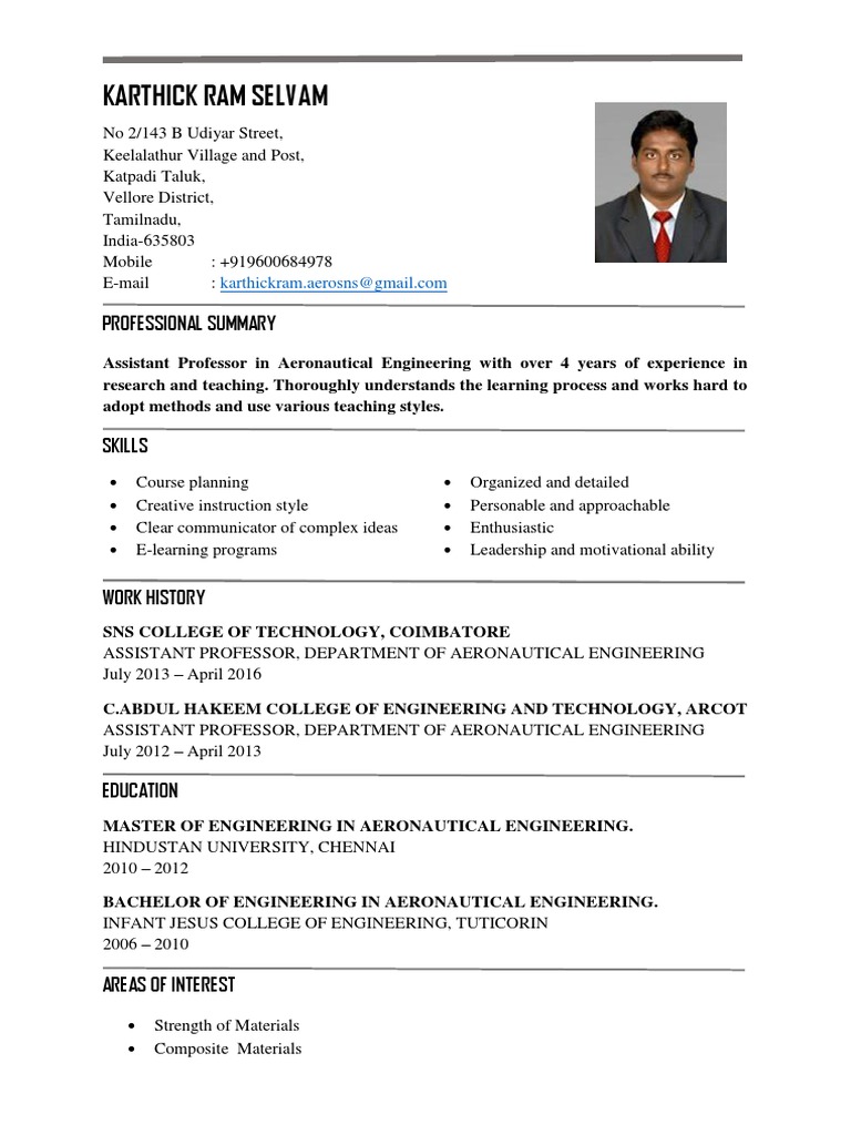 Karthick Ram Selvam: Professional Summary | PDF