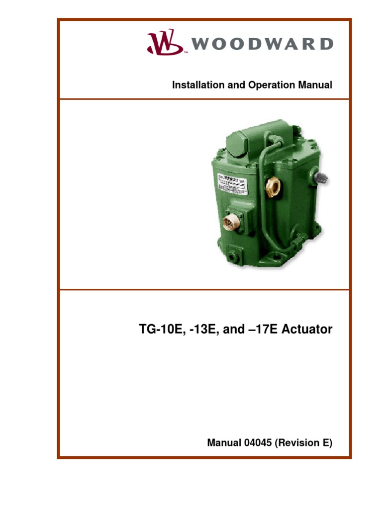Woodward Actuator | PDF | Heat Exchanger | Motor Oil