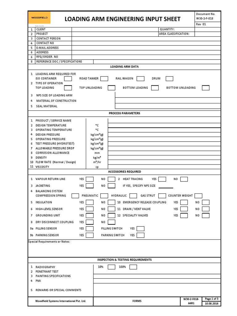Loading Arm Design Datasheet | PDF | Pressure | Valve