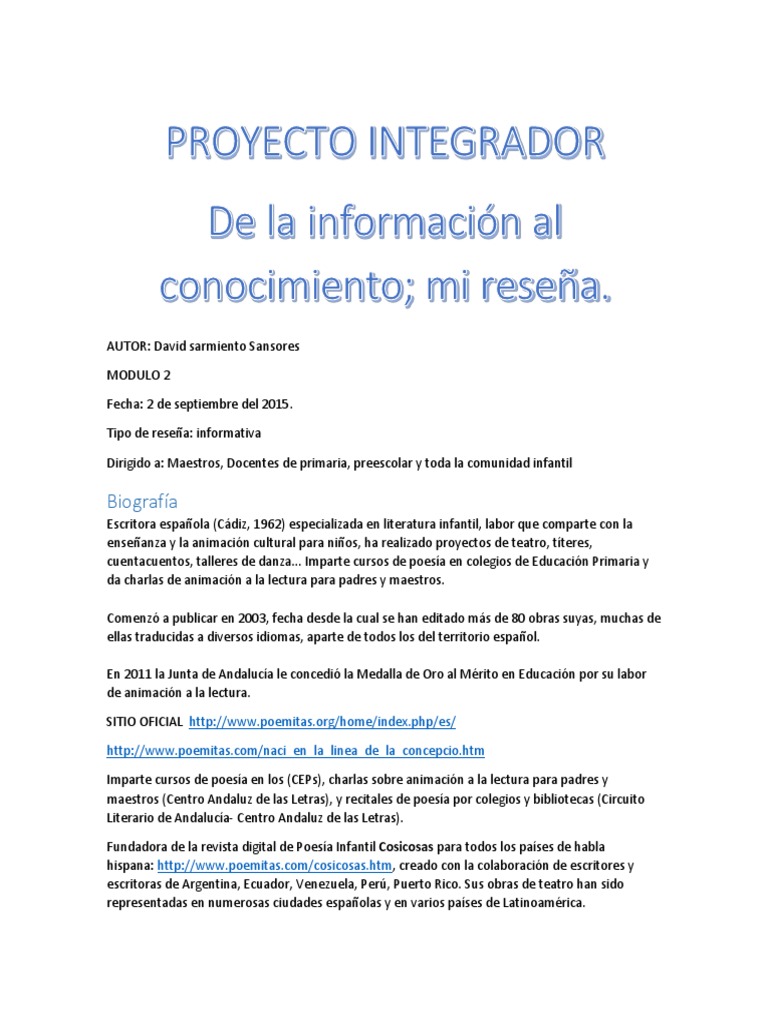 Tarea Modulo 2 Proyecto Integrador | PDF | Educación primaria | Jardín ...