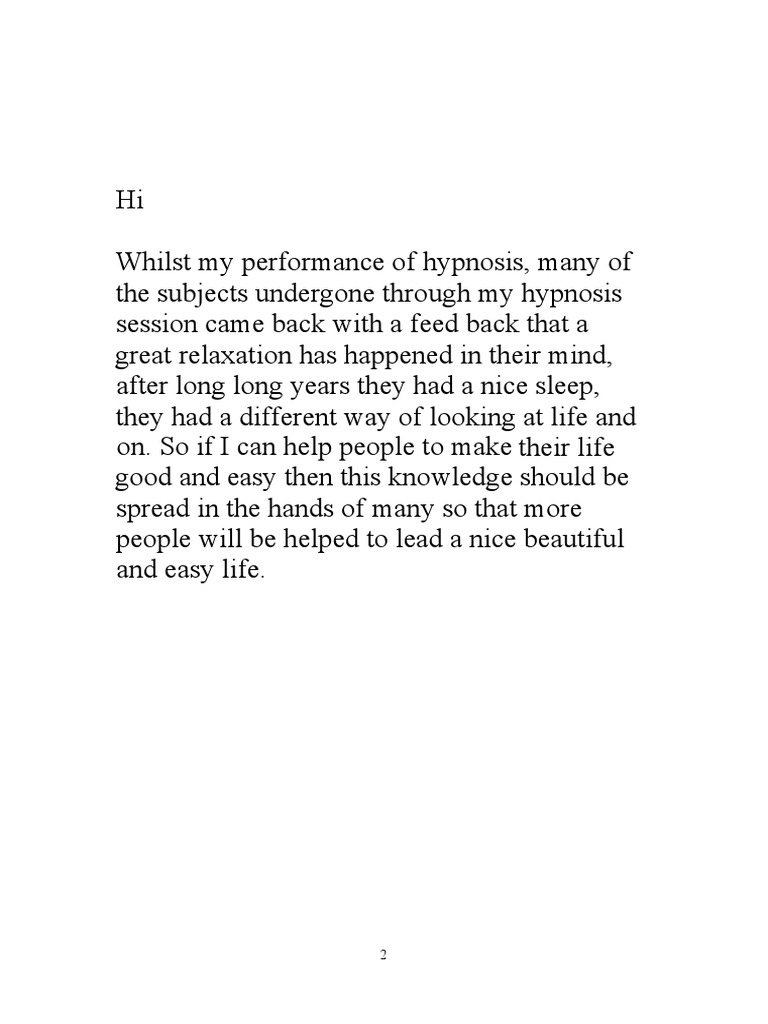 Hypnosis Course Modified | PDF | Hypnosis | Relaxation (Psychology)