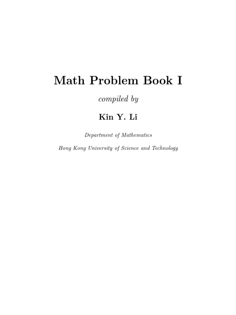 Math Problem Book I - 20170322 | PDF | Circle | Triangle