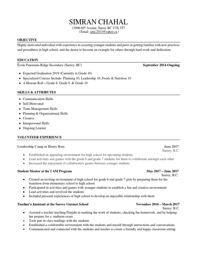 Planning 10 Resume | PDF | Secondary School | Teachers