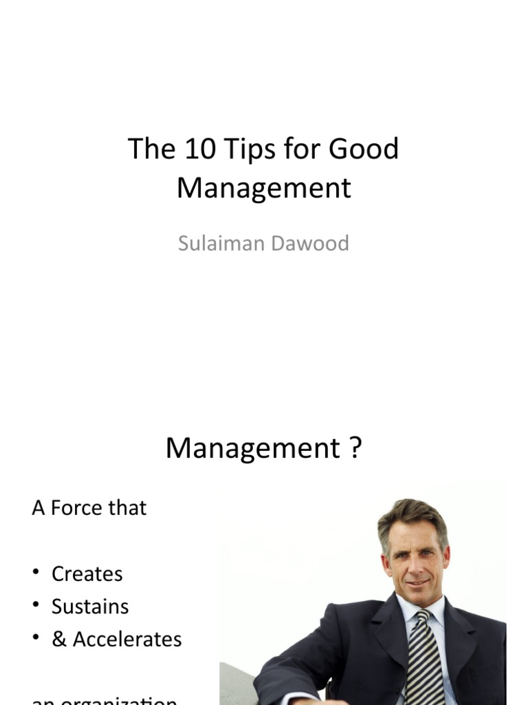 10 Essential Tips for Effective Management | PDF