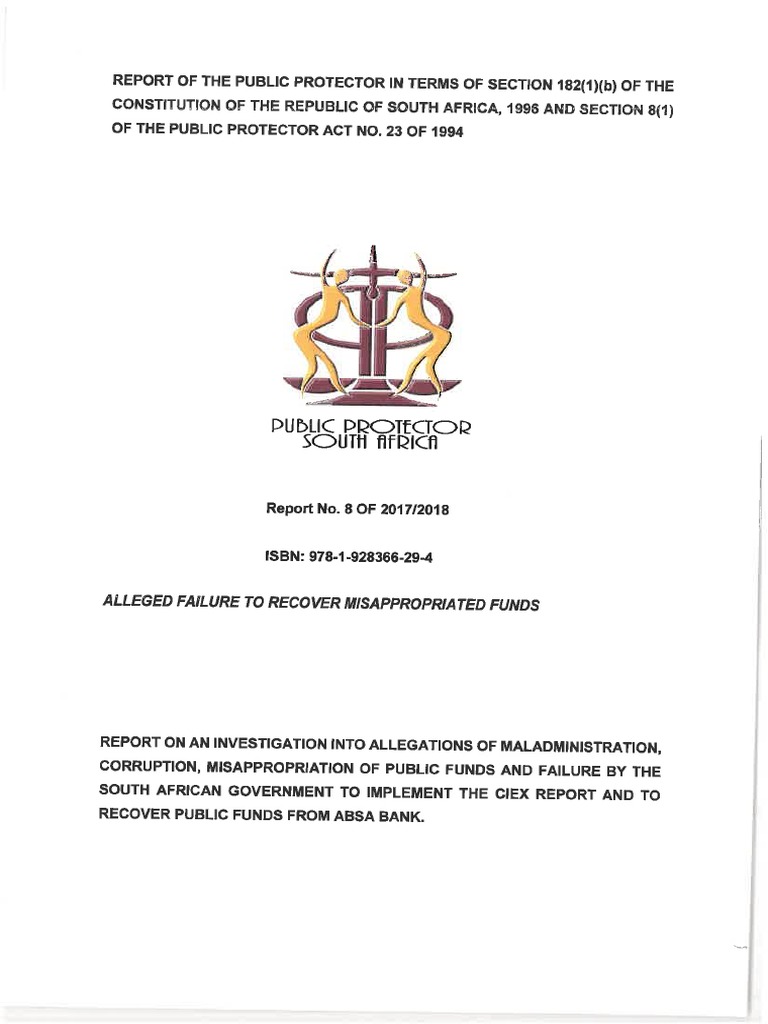 Public Protector: Alleged Failure To Recover Misappropriated Funds | PDF