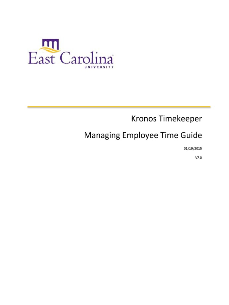 ECU Kronos Timekeeper Managing Employee Time Guide 7 0 | PDF | Icon ...