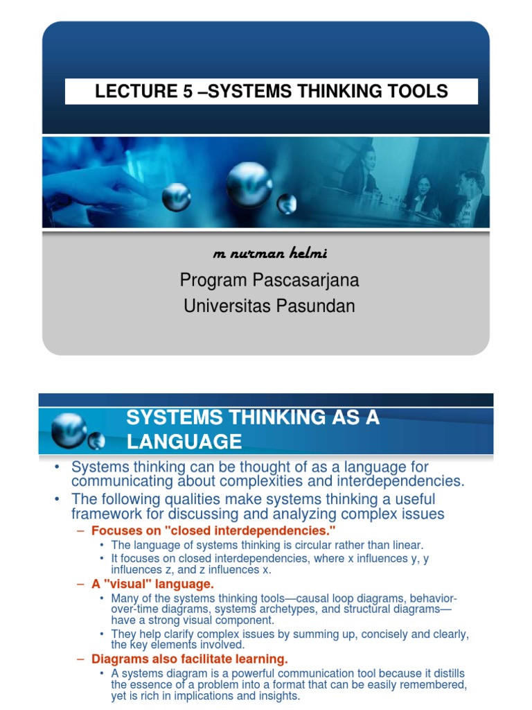 Systems Thinking Tools - 5 | PDF | Negative Feedback | Feedback