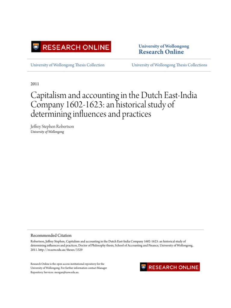 Capitalism and Accounting in The Dutch East-India Company 1602-16 ...