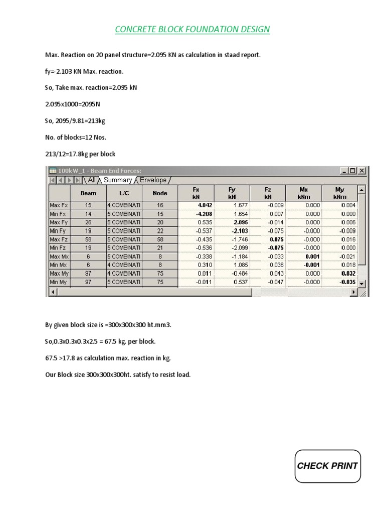 Concrete Block Load Analysis | PDF | Building Materials | Concrete