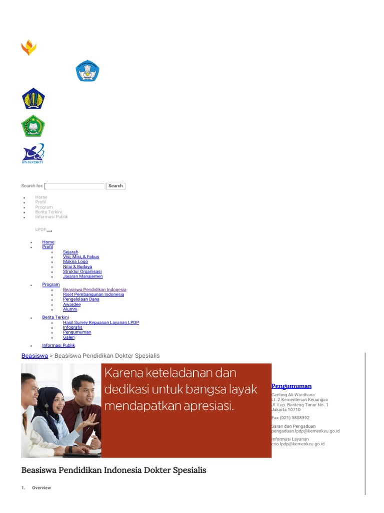 Beasiswa Pendidikan Dokter Spesialis - LPDP | PDF