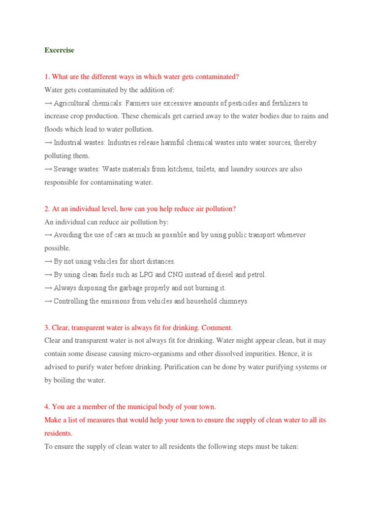 Air and Water Pollution Questions | Download Free PDF | Smog ...