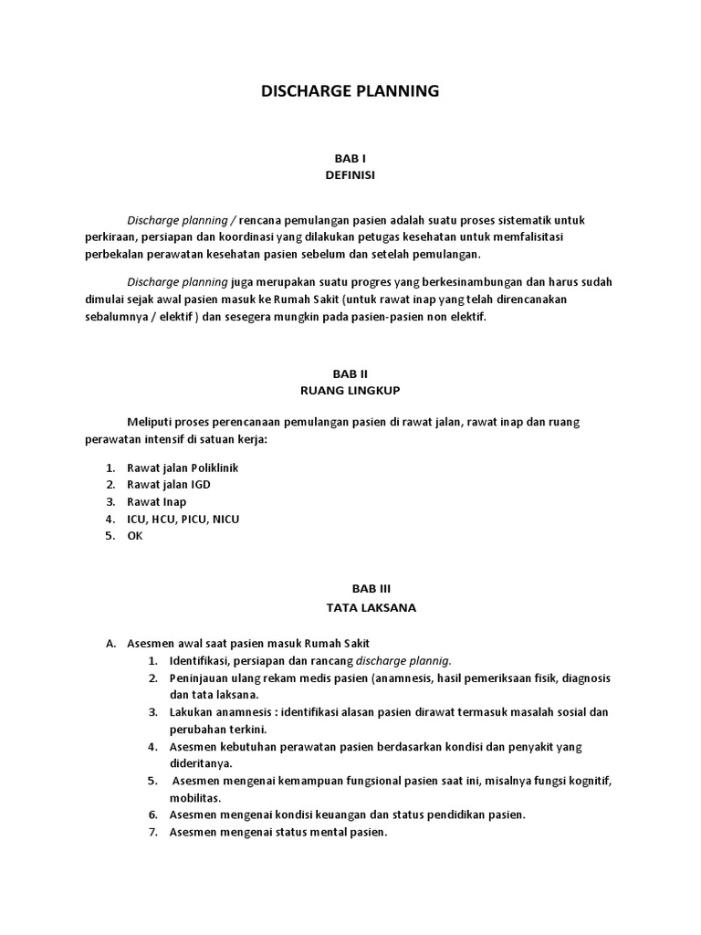 Discharge Planning | PDF
