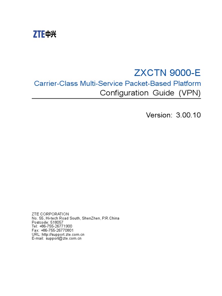 SJ-20140721105958-013-ZXCTN 9000-E (V3.00.10) Carrier Class Multi-Service Packet-Based Platform ...