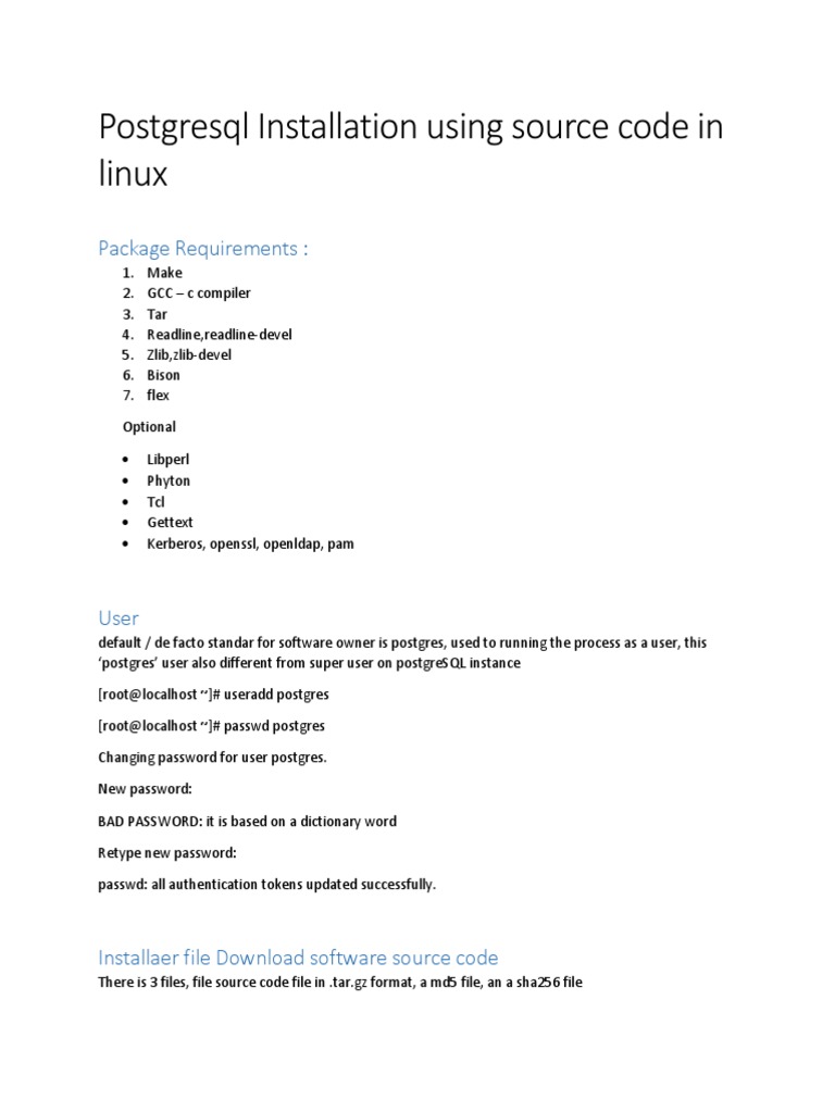 Postgresql Installation Using Source Code in Linux | PDF | Postgre Sql | Utility Software