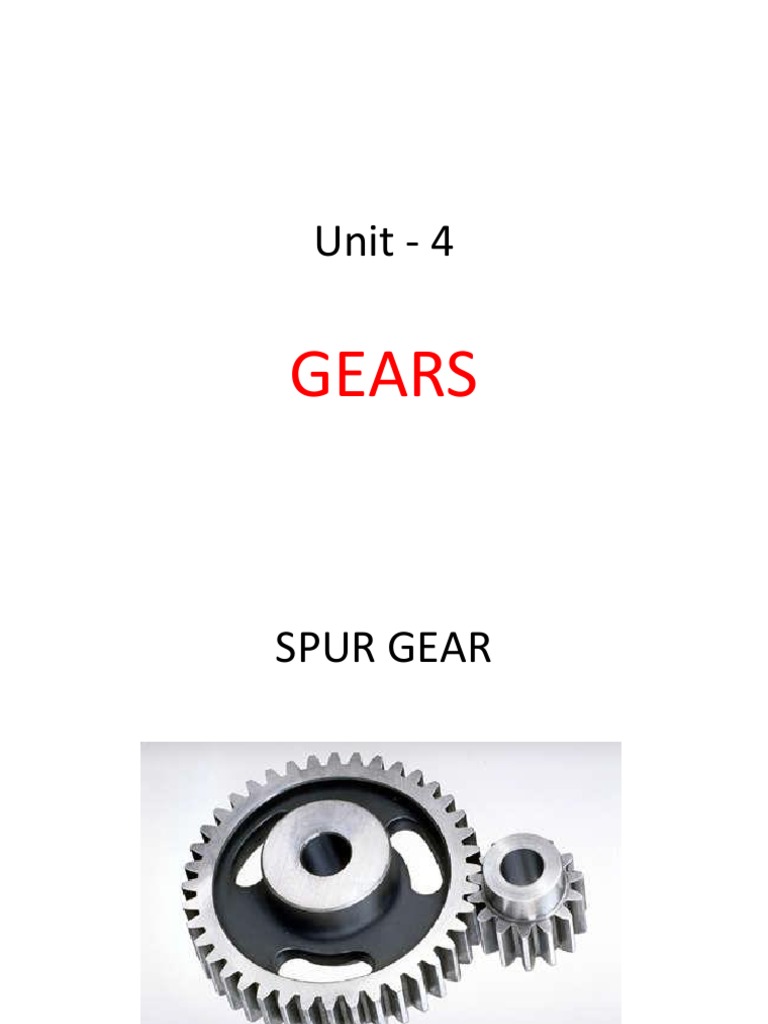 Types of Gears and Their Terminology | PDF