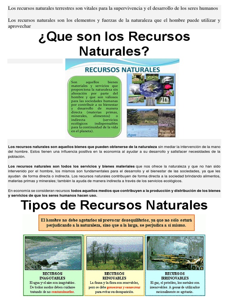 Tipos y Usos de Recursos Naturales | PDF | Universo físico | Entorno ...