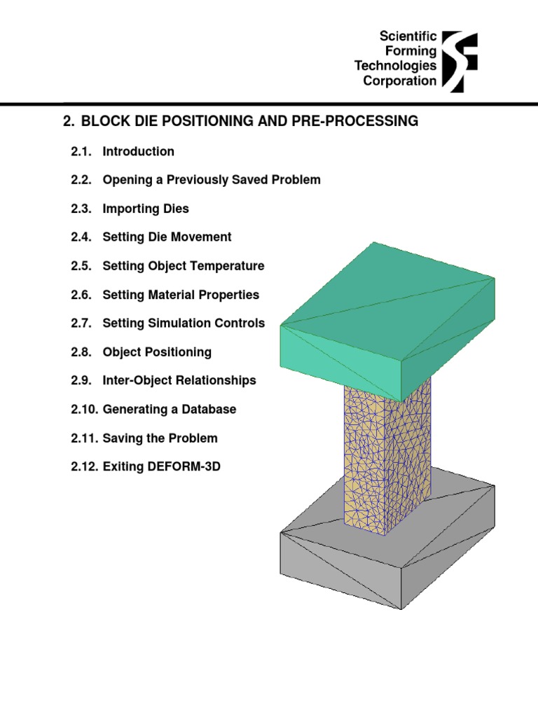 Block Die Positioning and Pre-Processing | PDF | Plasticity (Physics ...