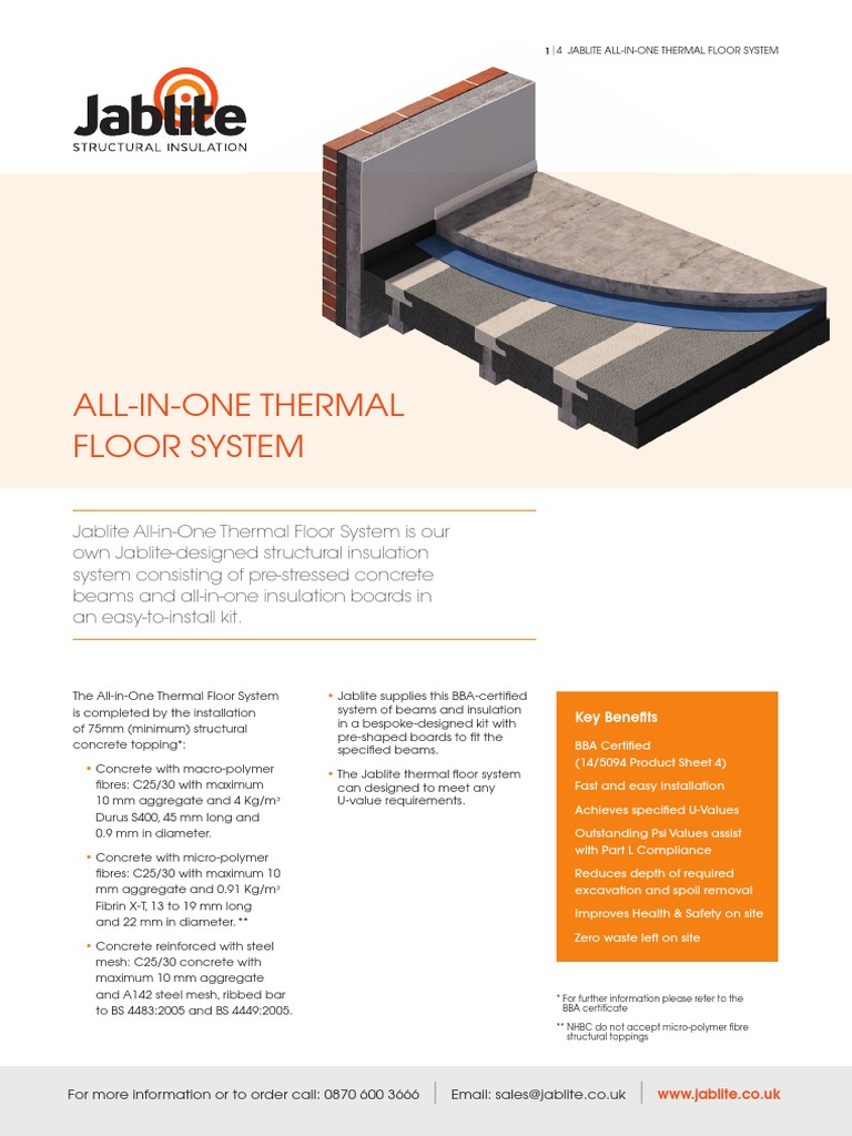 Jablite All in One Thermal Floor System Data Sheet | Polystyrene ...