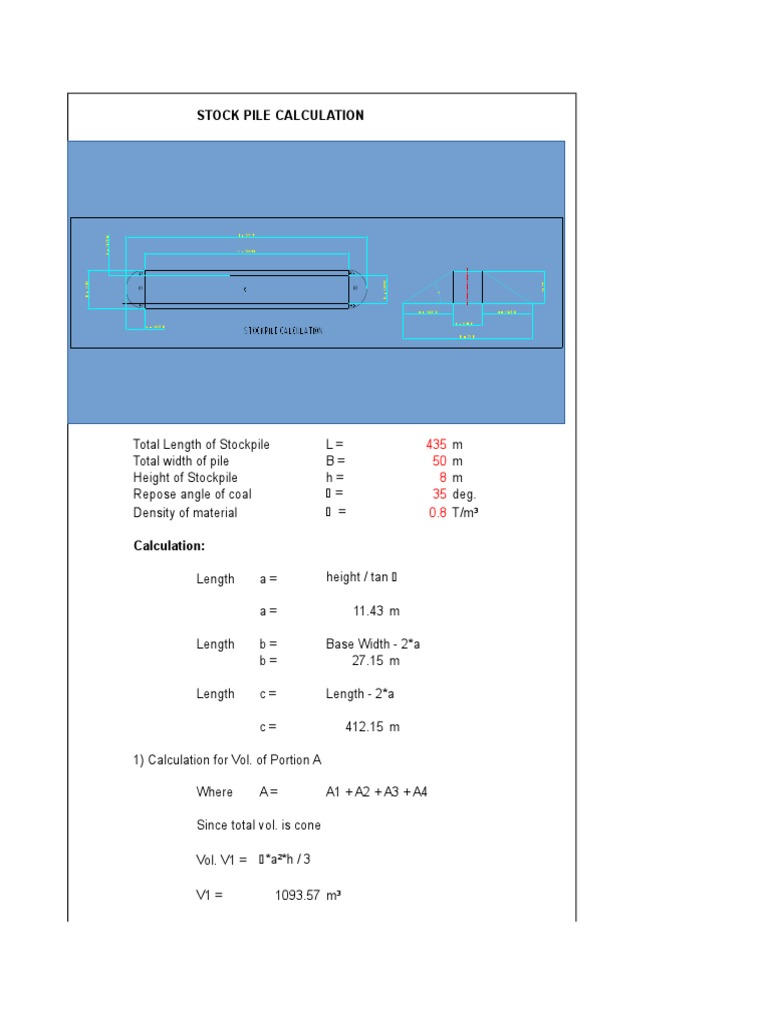 Stockpile Calculation | PDF | Volume | Physical Quantities