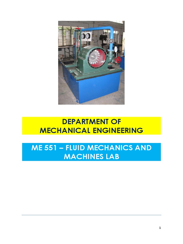 Lab Manual - FM and M Lab | PDF | Flow Measurement | Pump