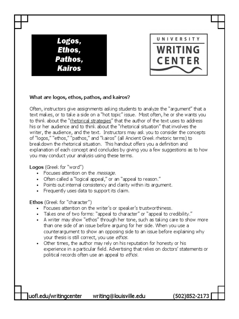 Ethos Pathos Logos Kairos Rhetorical Strategies For Ethos, Pathos,