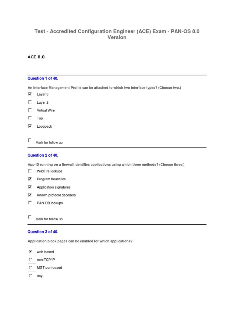 ACE Exam Overview for PAN-OS 8.0 | PDF | Firewall (Computing ...
