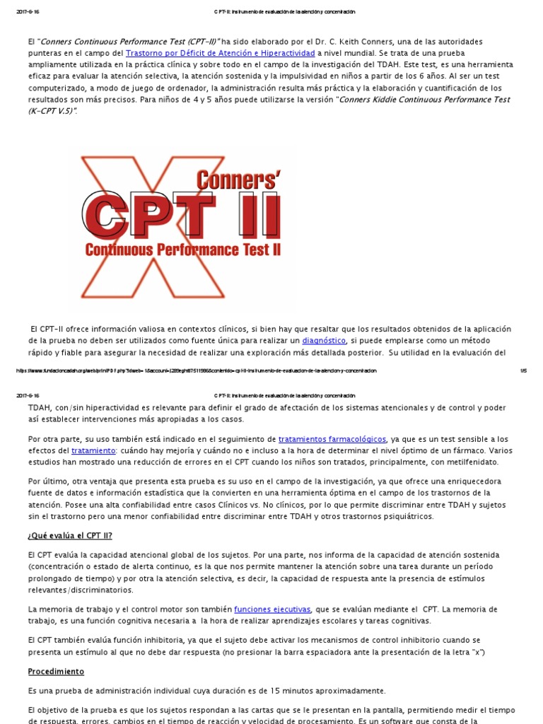 CPT-II_ Instrumento de Evaluación de La Atención y Concentración ...