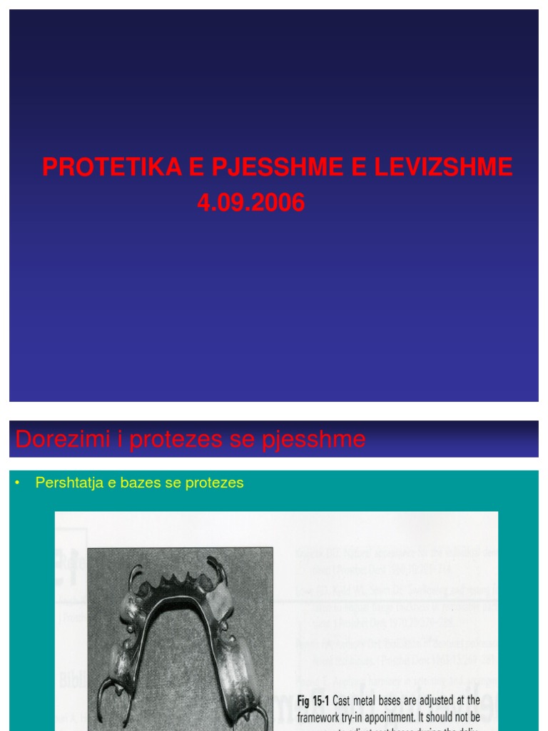 Dorezimi I Protezes Se Pjesshme 15 | PDF