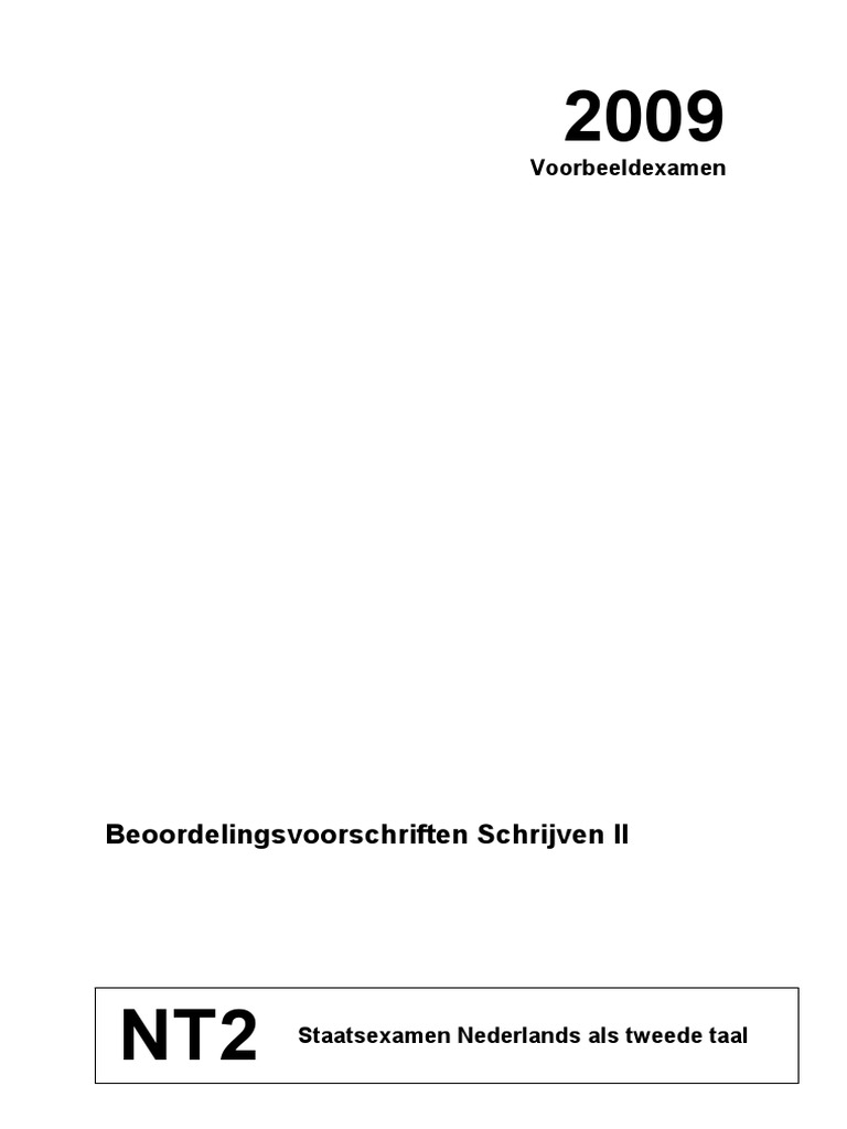 NT2 Programma 2 Beoordelingsvoorschriften Schrijven 2009 | PDF