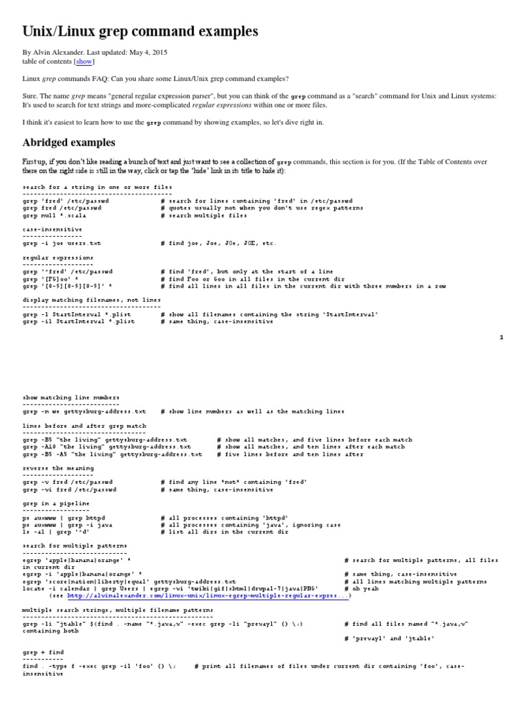 Grep - Tutorial | PDF | Regular Expression | Filename