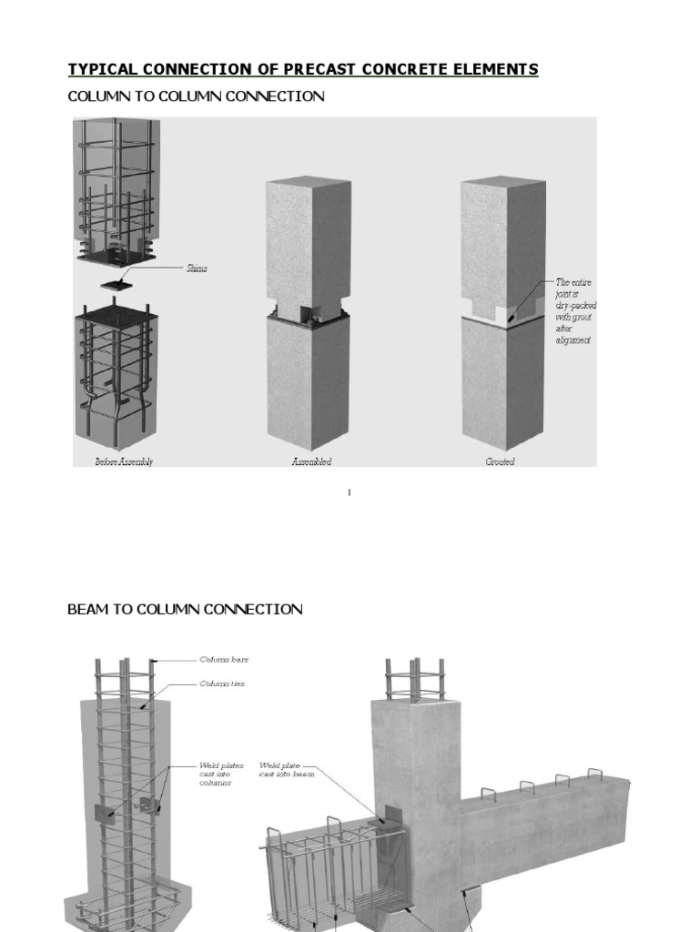 Typical Connection of Precast Concrete Elements: Column To Column ...