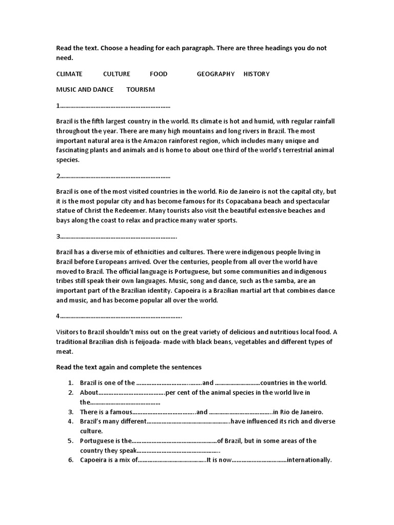 Read The Text. Choose A Heading For Each Paragraph. There Are Three ...