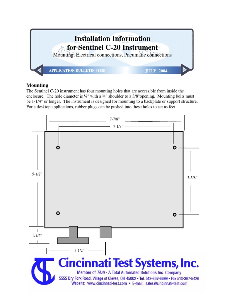 Installation Guide for Sentinel C-20 | PDF | Technology & Engineering