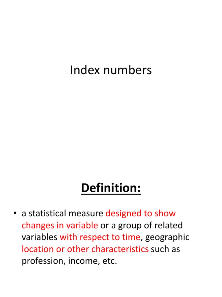 Statistics - Index Numbers | PDF | Price Indices | Index (Economics)