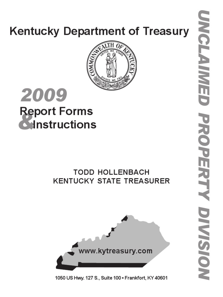 Kentucky Unclaimed Property Reporting Guide | PDF | Cheque | Deposit ...