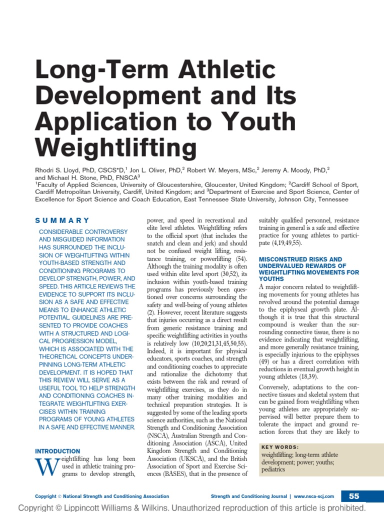 Long Term Athletic Development and Its Applicatio PDF | PDF | Weight ...
